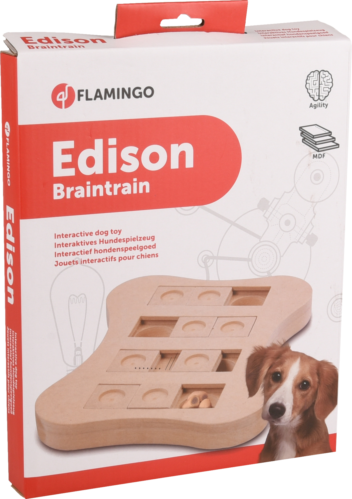Toy Brain train Edison Bone Light brown | 1030485 | Flamingo Pet Products