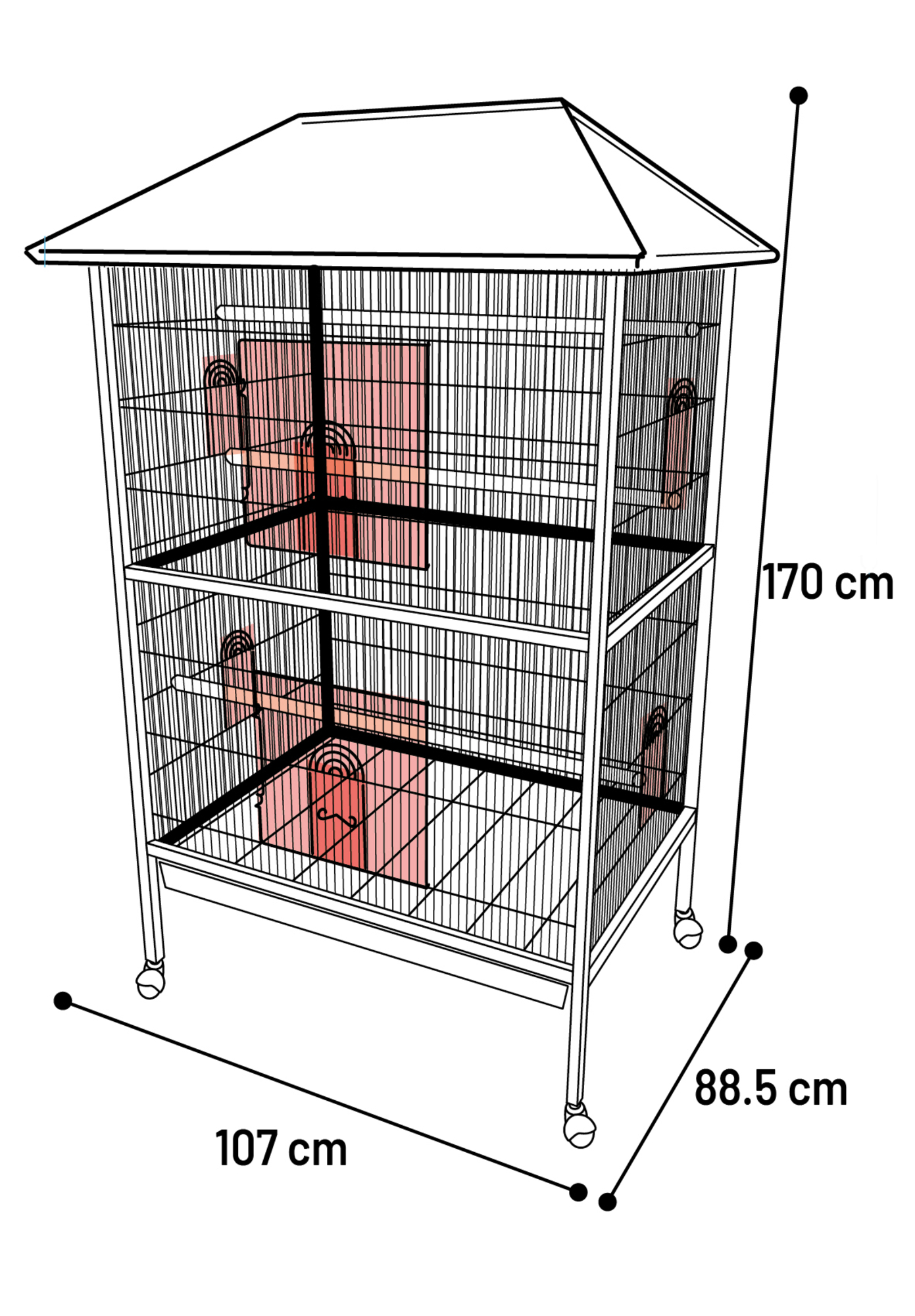 Volière Valka Wit | 110482 | Flamingo Pet Products