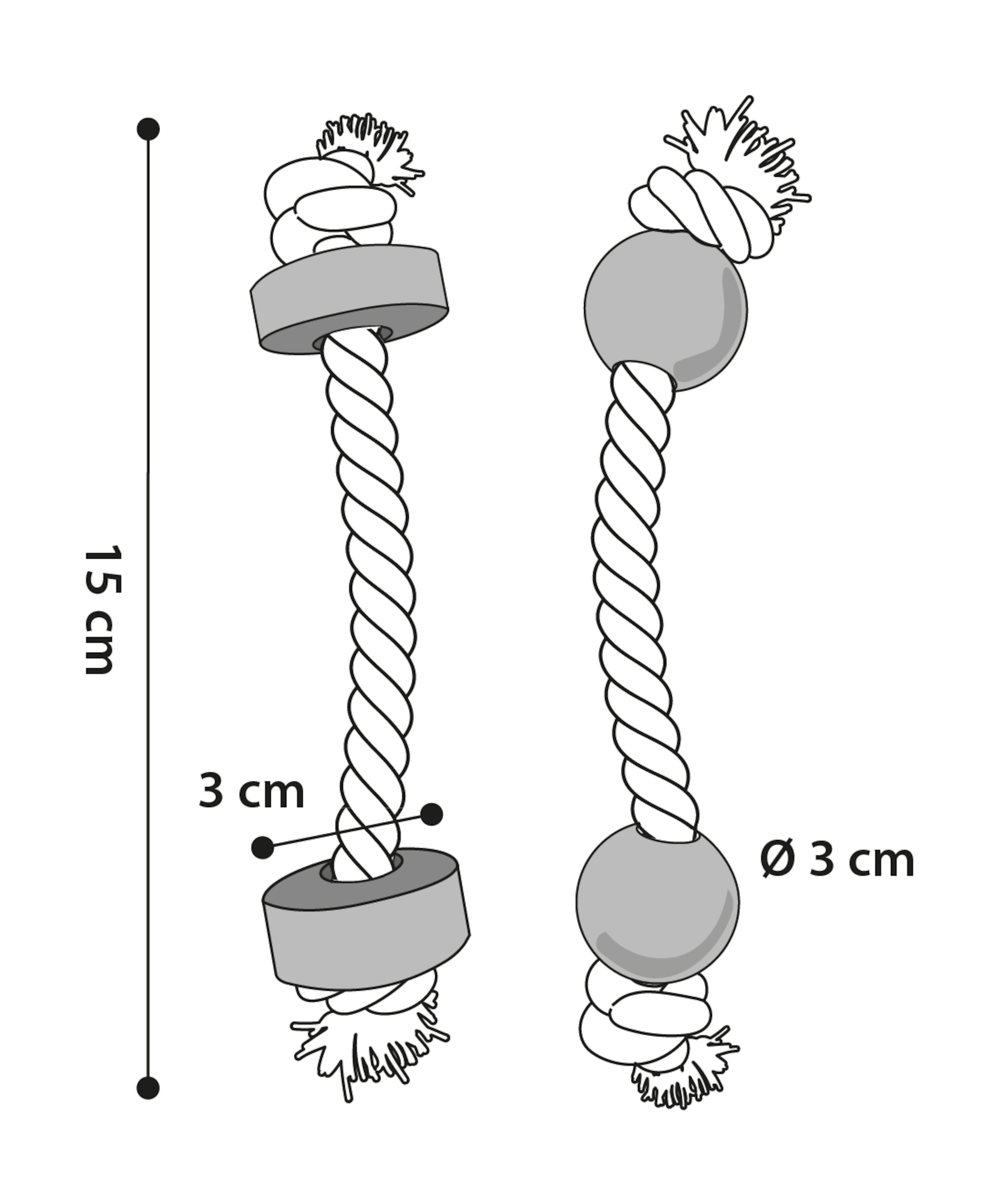 Toy BBQ Beads & Cord Light brown | 210248 | Flamingo Pet Products