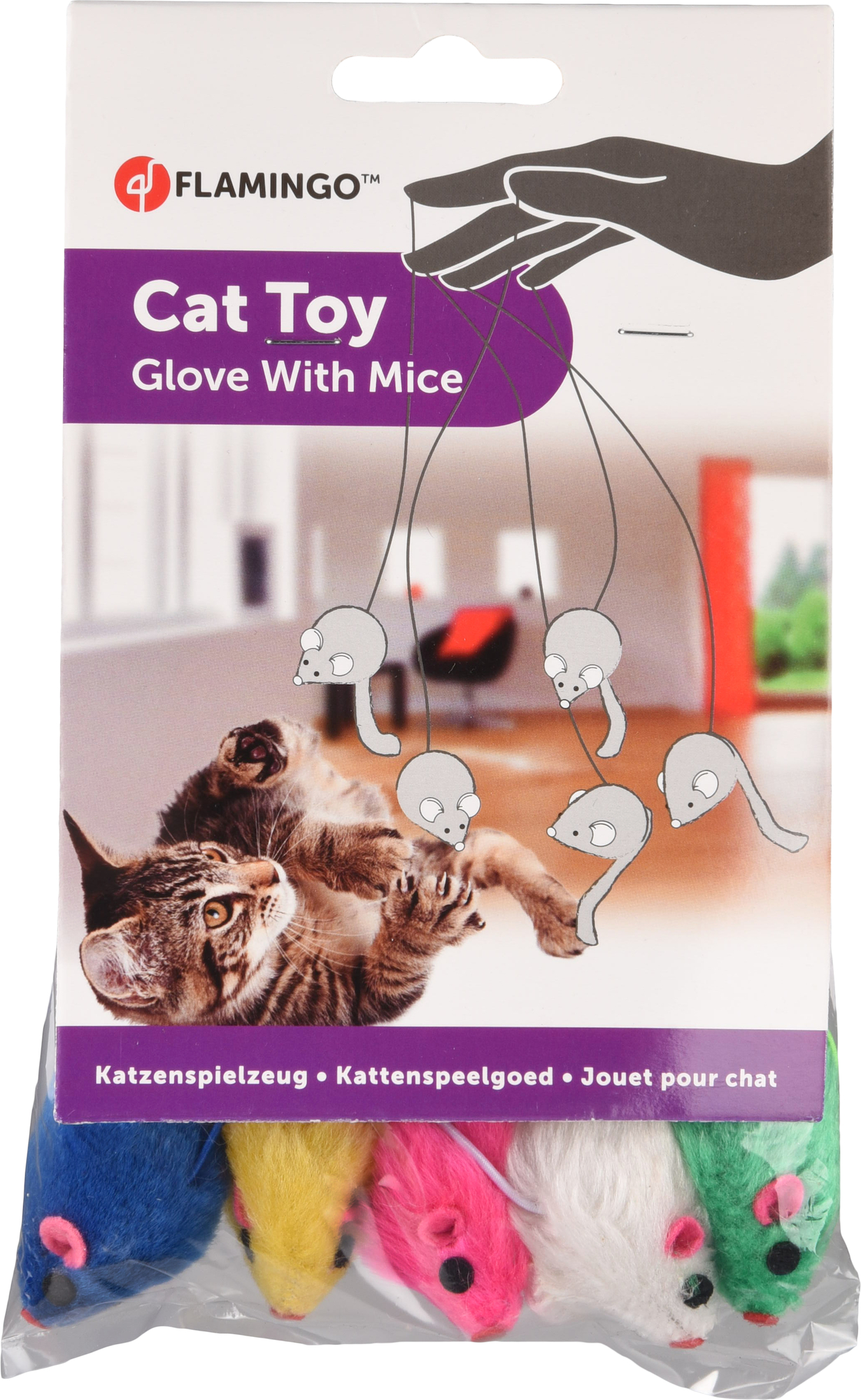 Toy Edward Glove Mouse Multiple colours | 501993 | Flamingo Pet Products