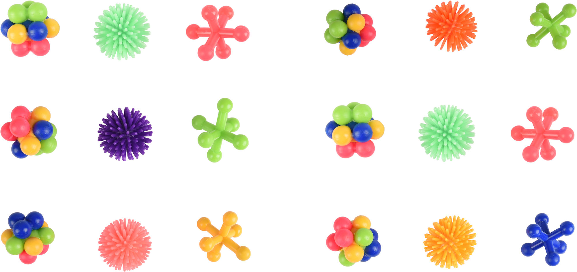 Toy Juna Ball & Spike ball & Star Blue & Yellow & Green & Coral red ...