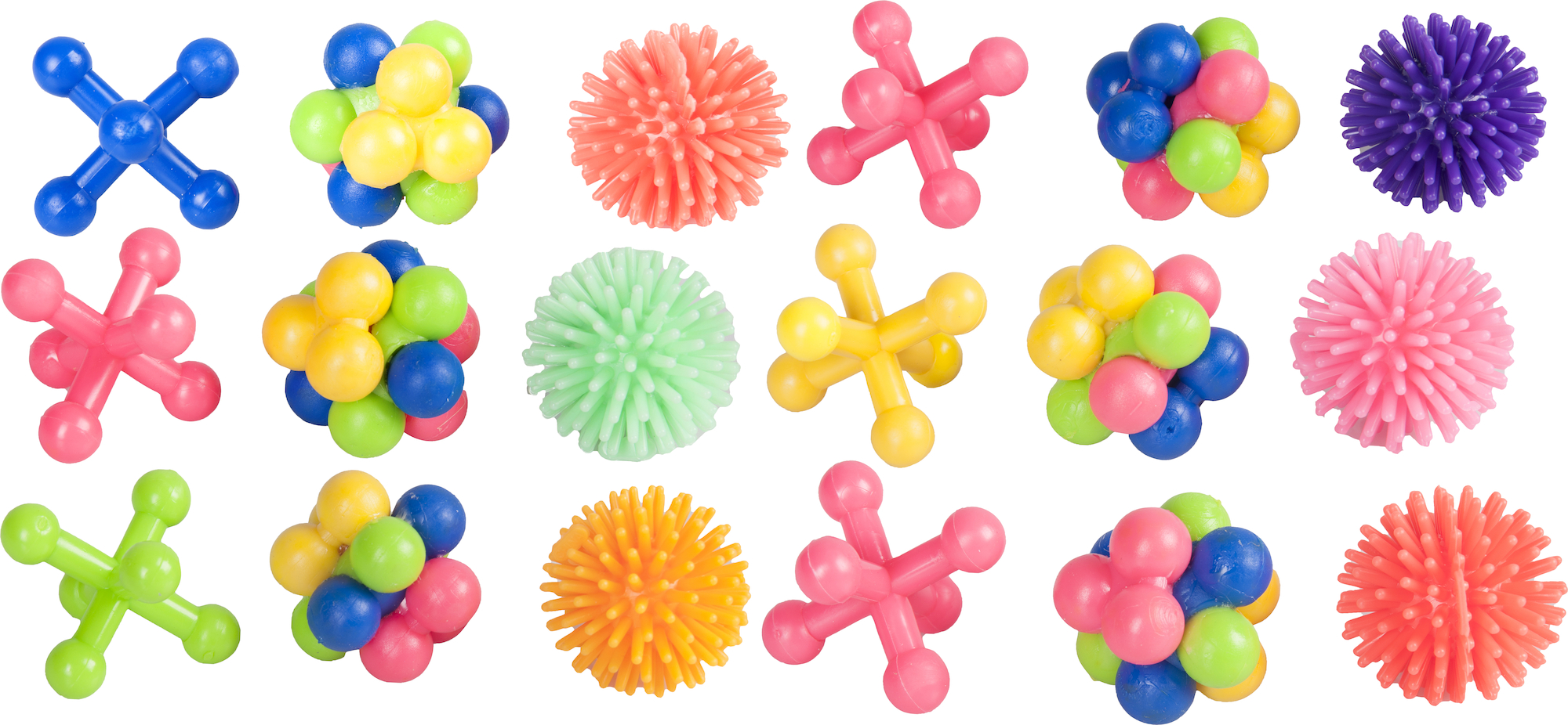 Toy Juna Ball & Spike ball & Star Blue & Yellow & Green & Coral red ...