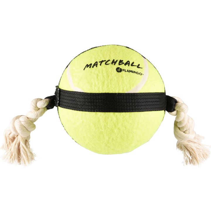 Speelgoed Matchball Tennisbal met touw Geel | 515407 | Flamingo Pet ...