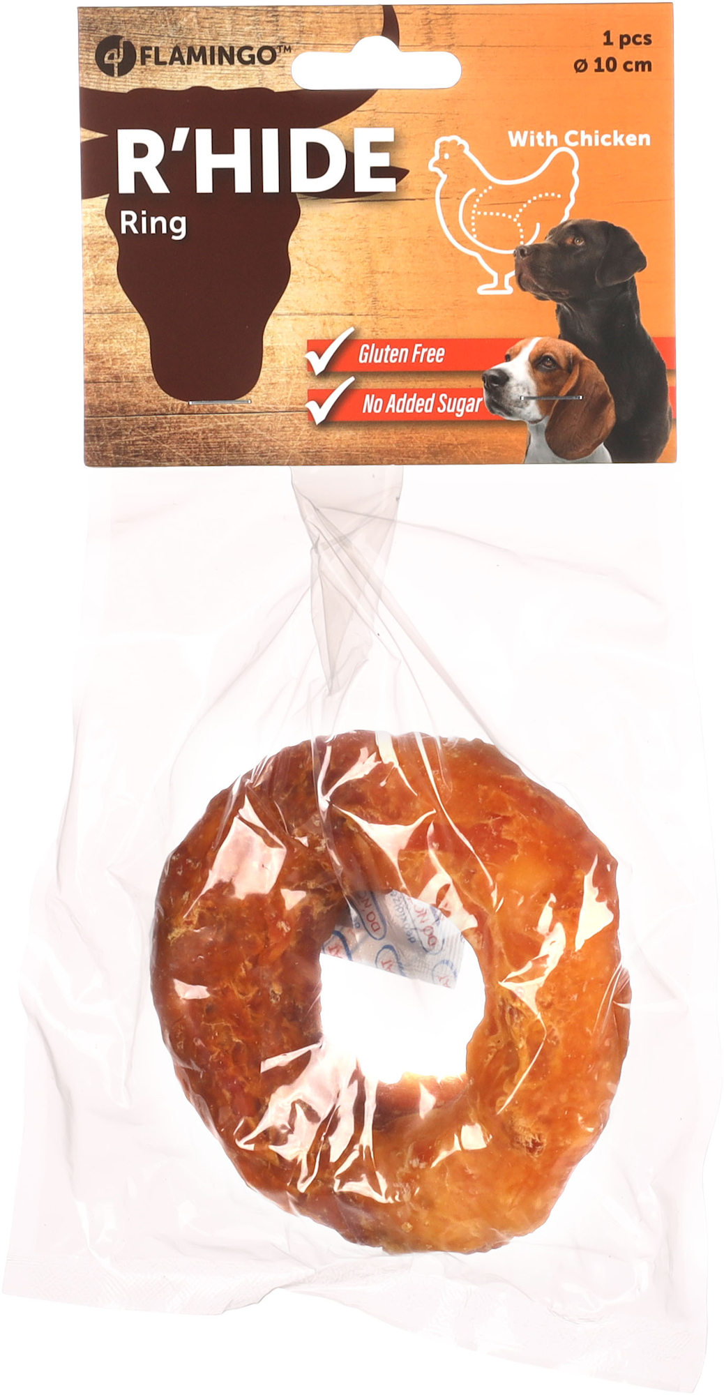 Snacks R'Hide Ring Brown with chicken 10cm 110g | 516890 | Flamingo Pet ...