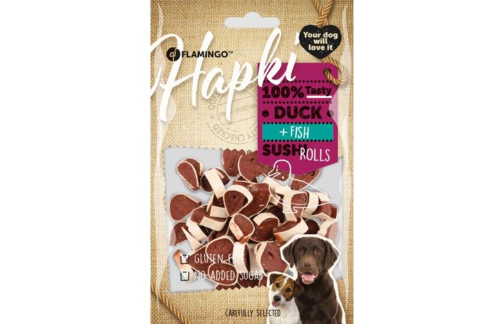 Snack Hapki Sushi rolletjes met eend & vis | 520272 | Flamingo Pet Products
