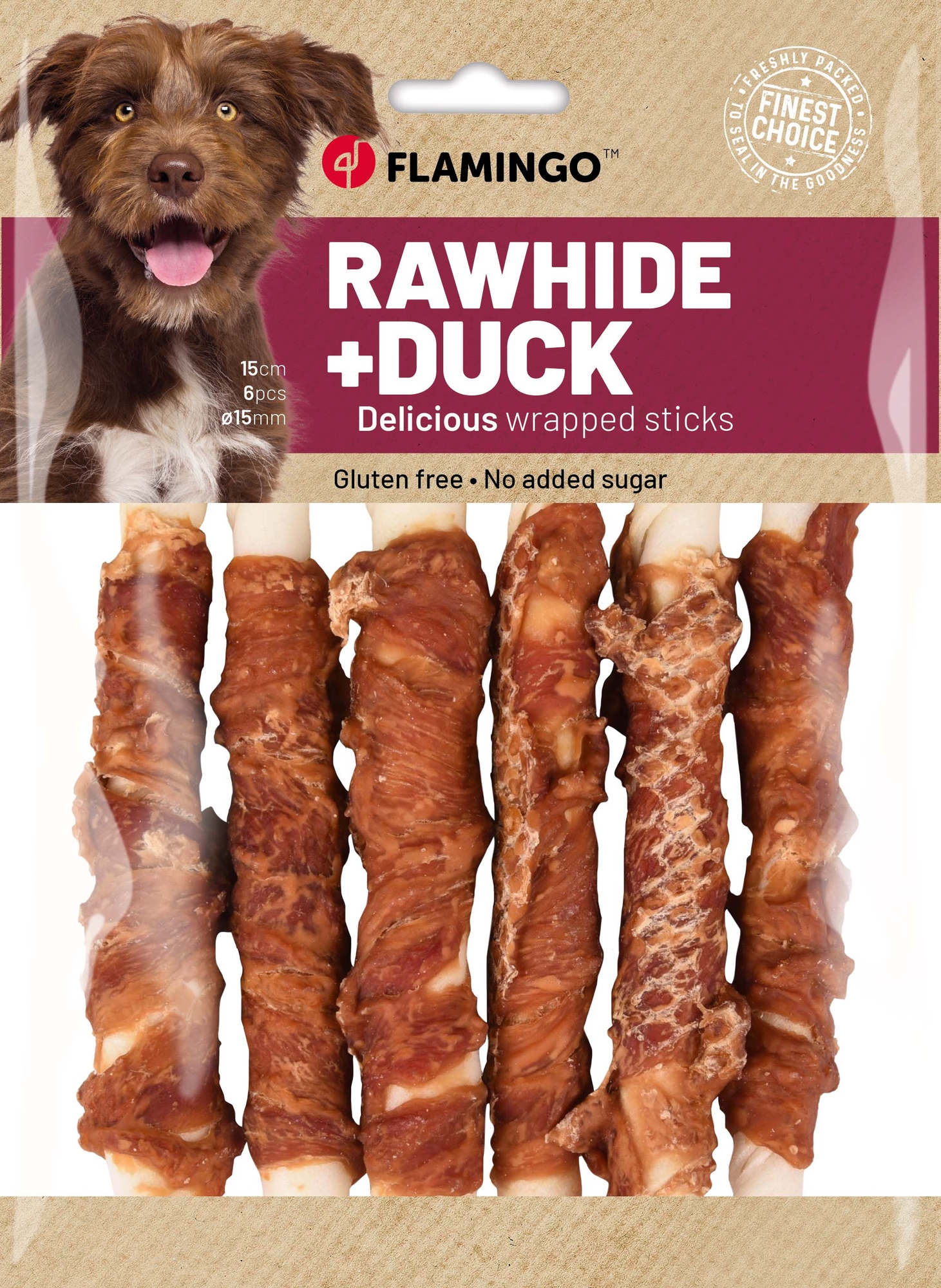 Snacks R'Hide Stick White with duck 15cm 30g / 6 pcs 180g | 520286 | Flamingo Pet Products