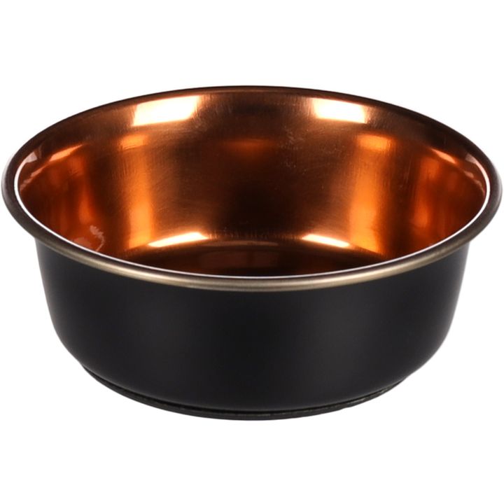 Feeding and drinking bowl Ezra Round Black & Copper | 521375 | Flamingo ...