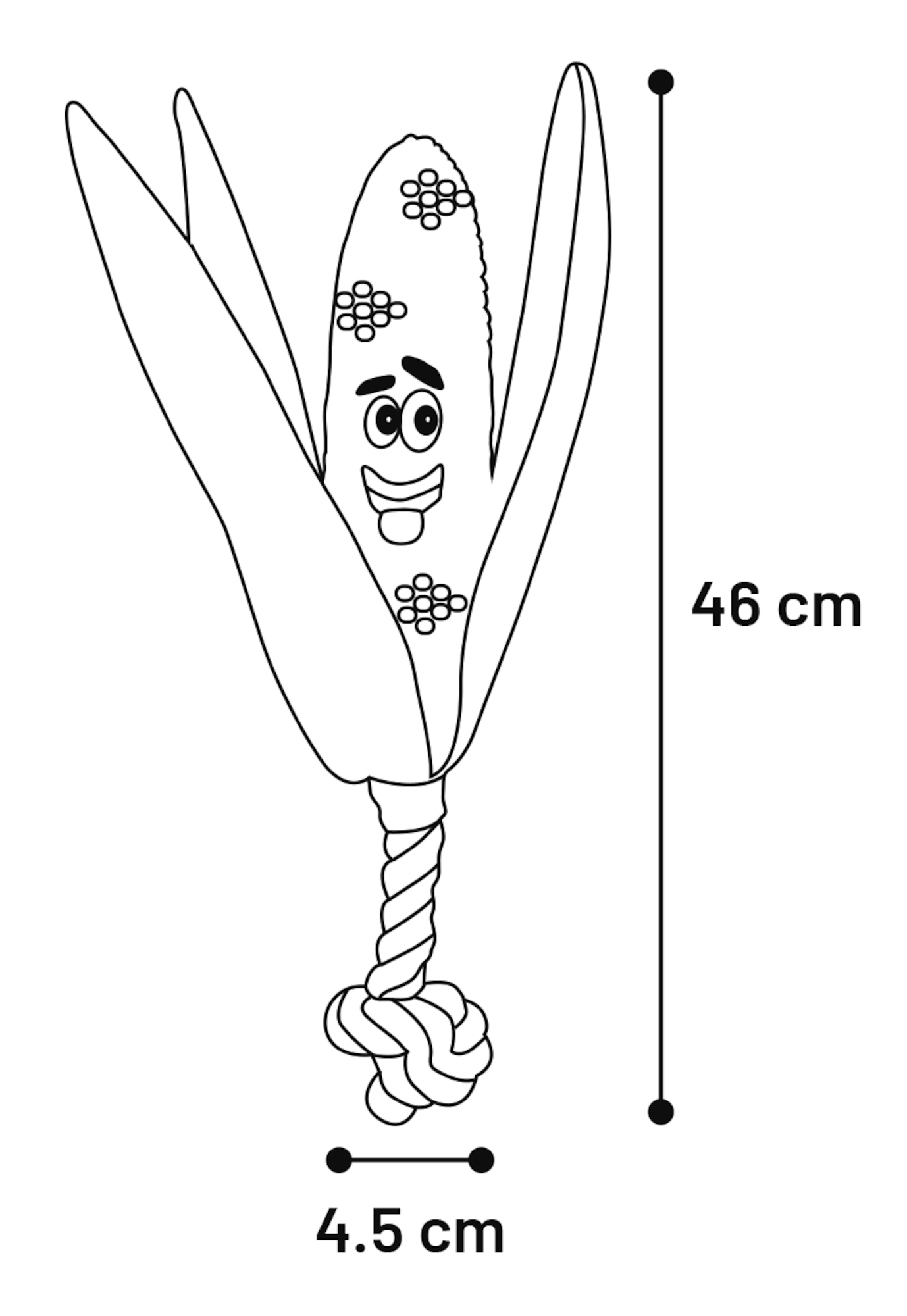Toy Xibor Corn with rope Orange | 521917 | Flamingo Pet Products