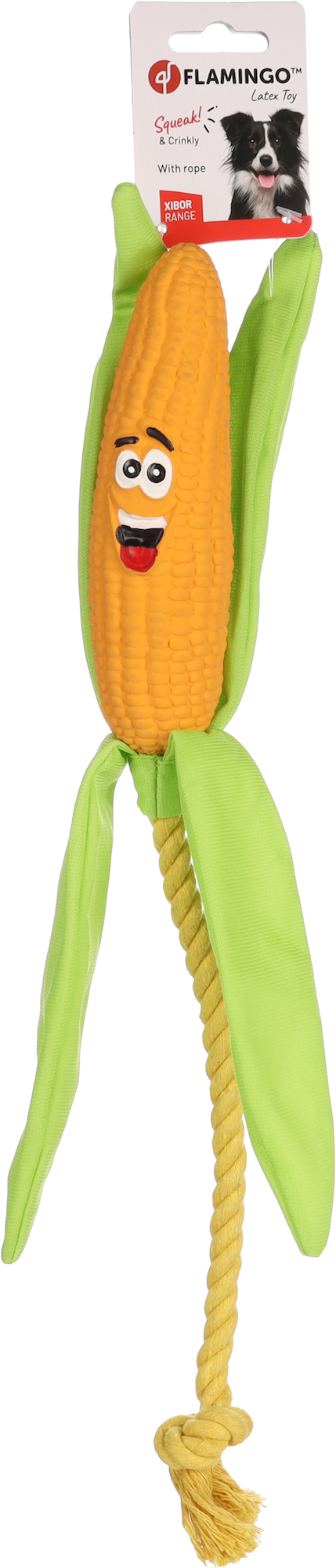 Toy Xibor Corn with rope Orange | 521917 | Flamingo Pet Products