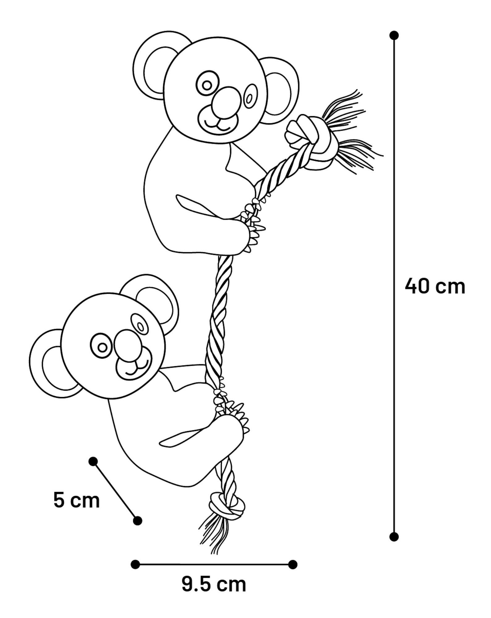 Toy Hangta Koala with rope Grey | 522060 | Flamingo Pet Products