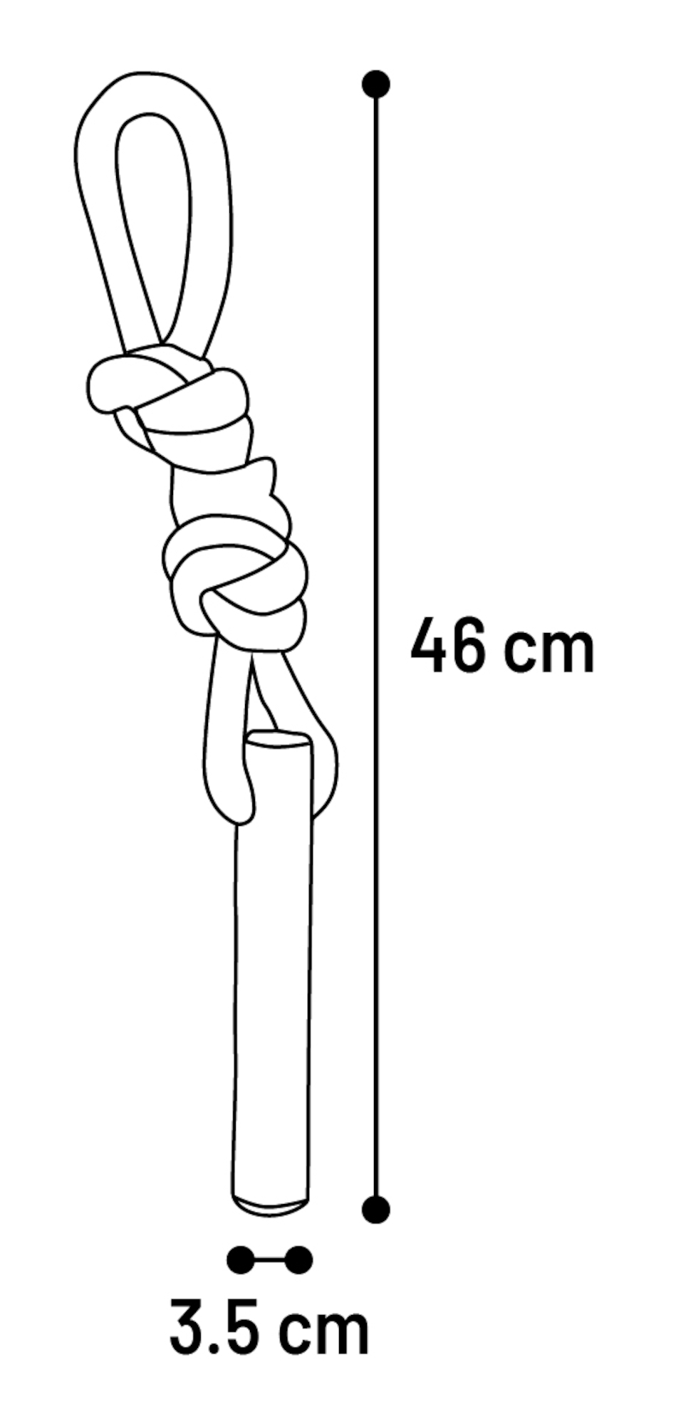 Toy Java Tug rope & Stick with 2 knots Light brown | 522307 | Flamingo ...