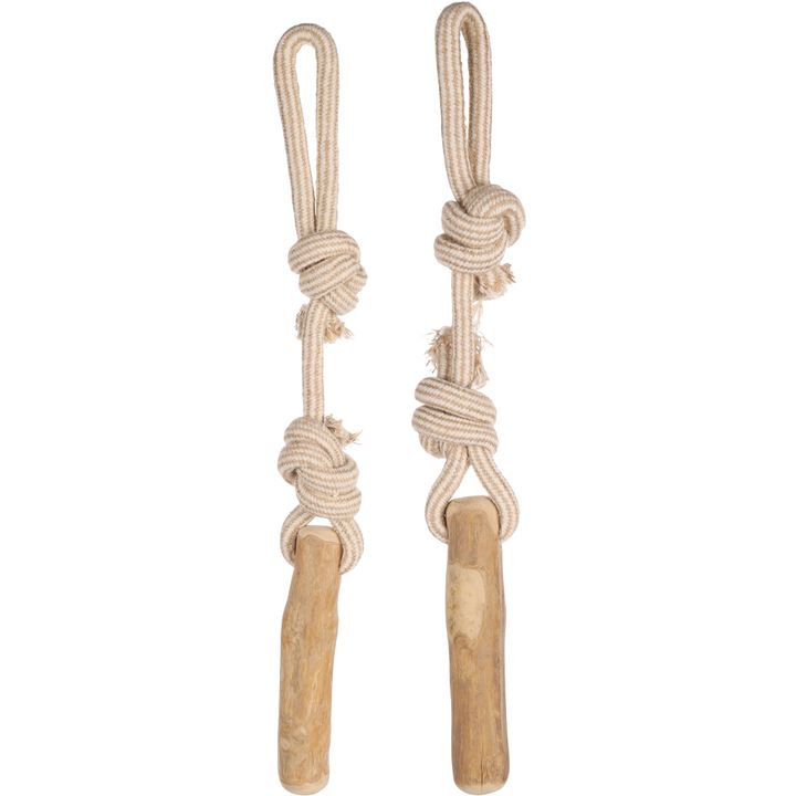 Toy Java Tug rope & Stick with 2 knots Light brown | 522308 | Flamingo ...