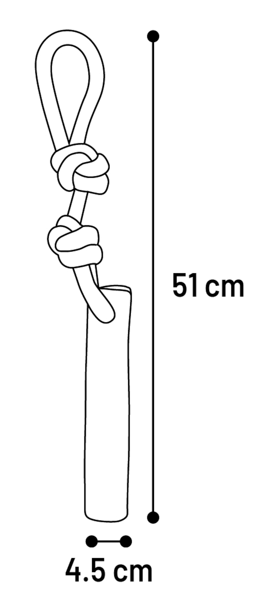 Toy Java Tug rope & Stick with 2 knots Light brown | 522308 | Flamingo ...