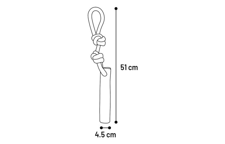 Toy Java Tug rope & Stick with 2 knots Light brown | 522308 | Flamingo ...