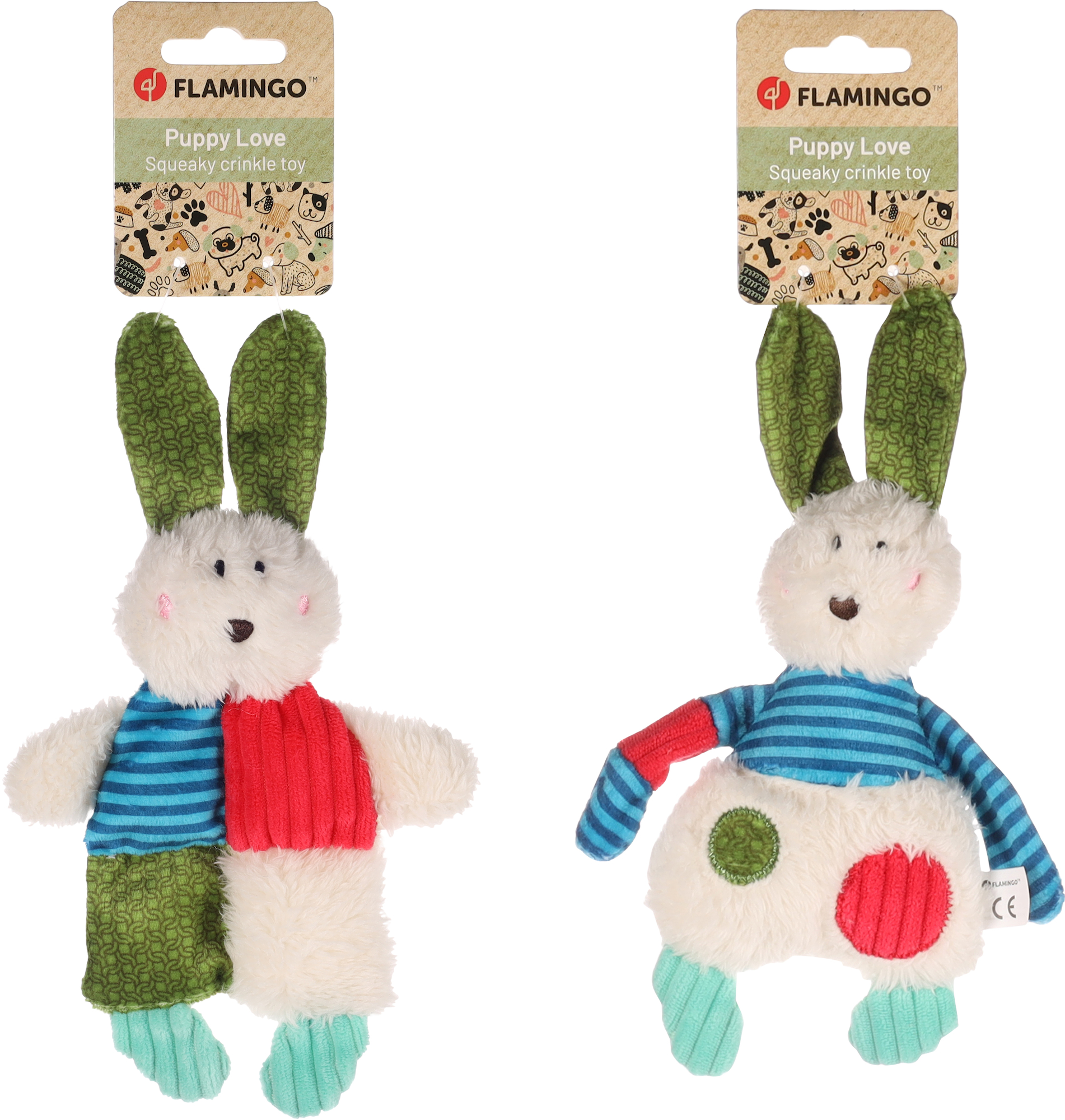Toy Puppy Plako Rabbit Multiple colours | 522495 | Flamingo Pet Products
