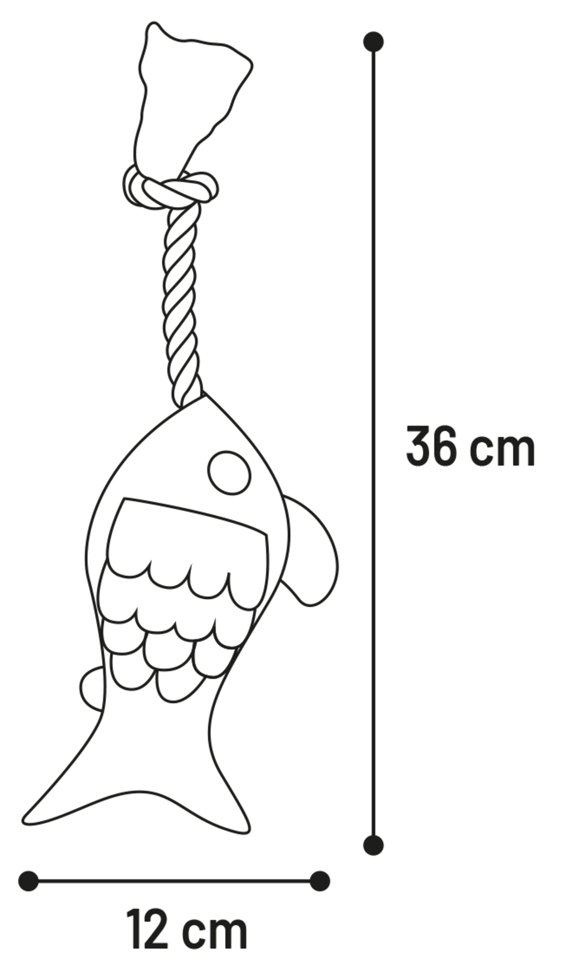 Toy Swa Fish with rope Brown | 523986 | Flamingo Pet Products