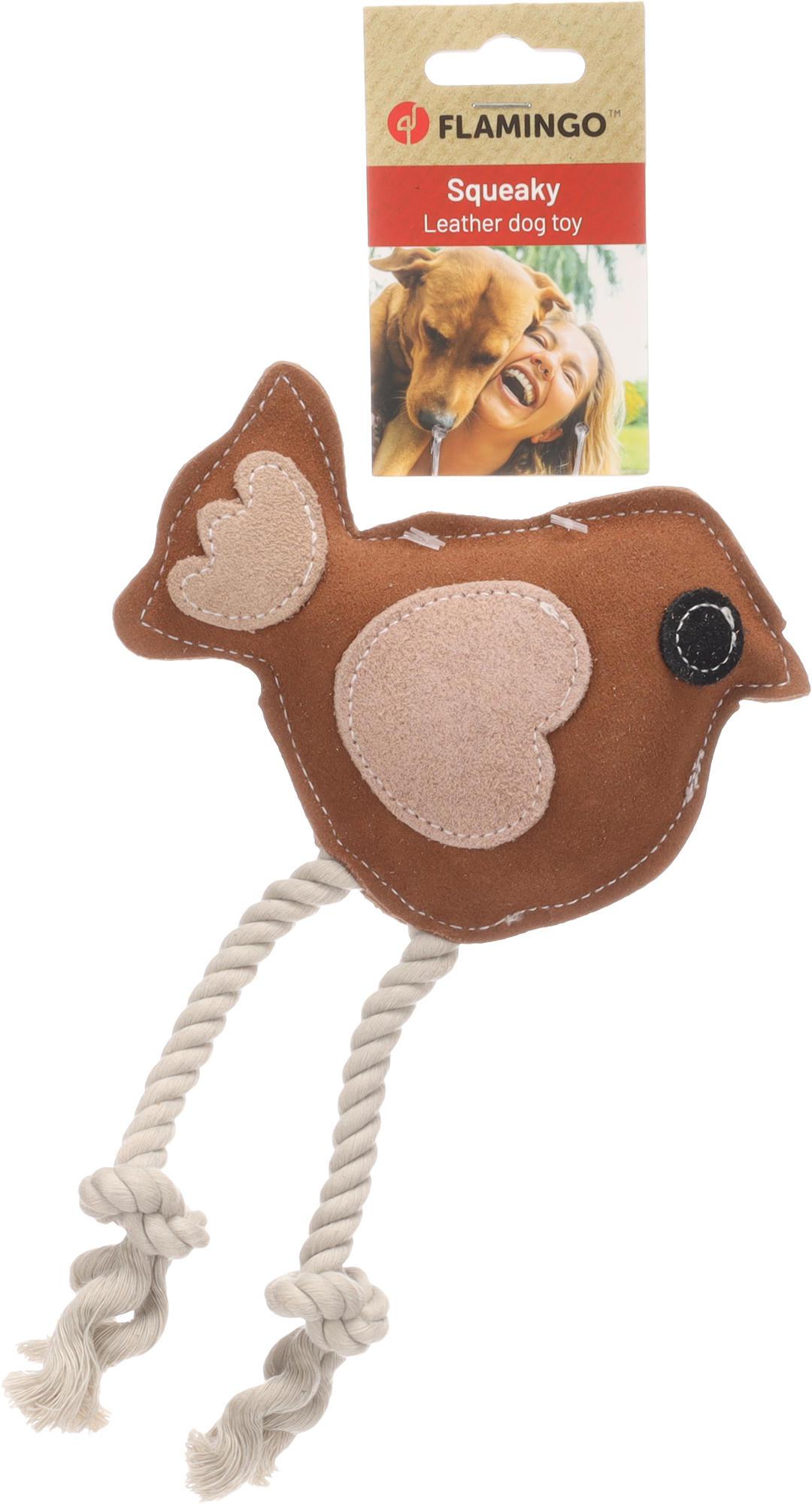 Toy Swa Bird with rope Brown | 523988 | Flamingo Pet Products