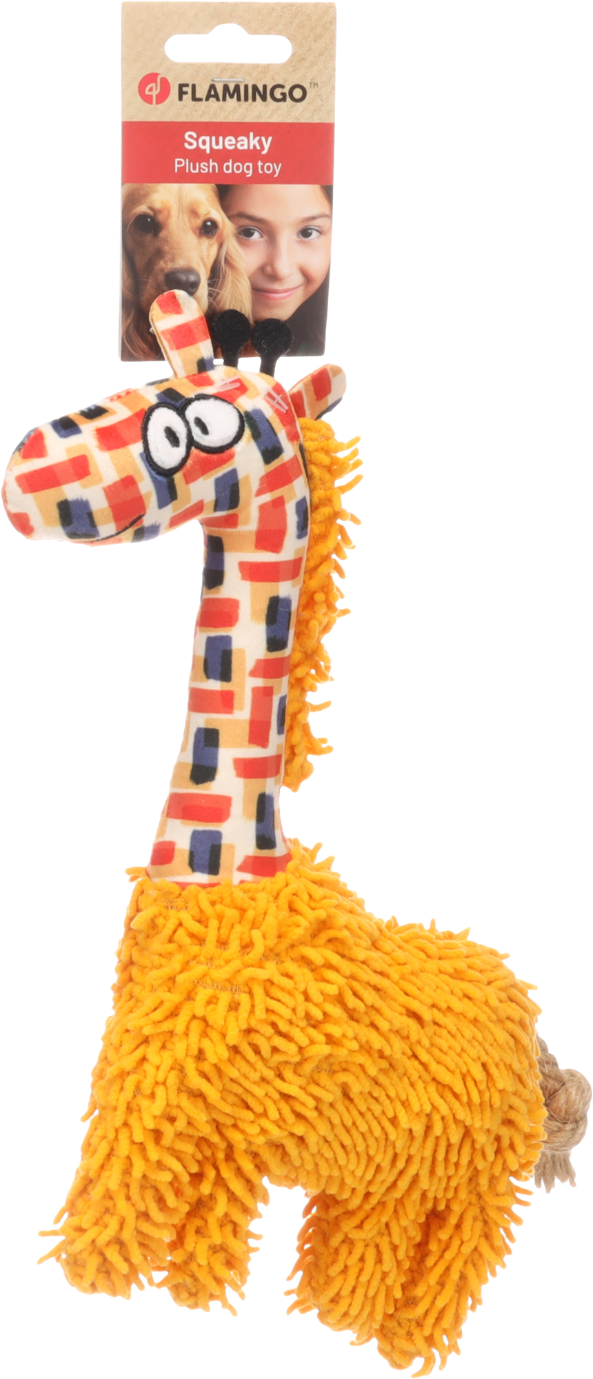 Toy Saffia Giraffe with rope Ochre | 524510 | Flamingo Pet Products