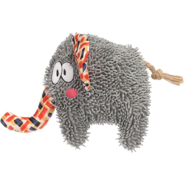 Toy Saffia Elephant with rope Grey | 524513 | Flamingo Pet Products