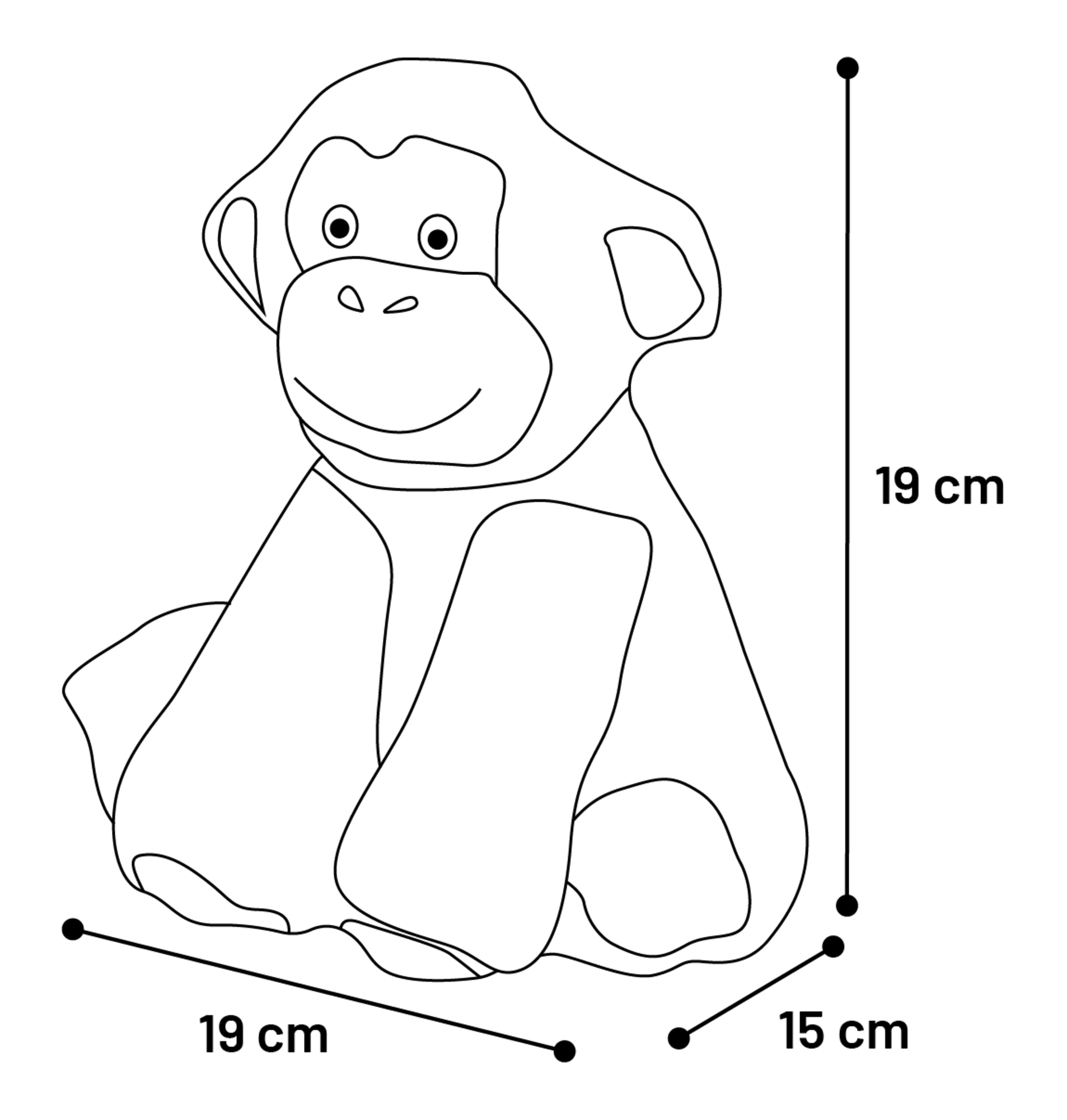 Toy Drala Monkey sitting Brown | 524516 | Flamingo Pet Products