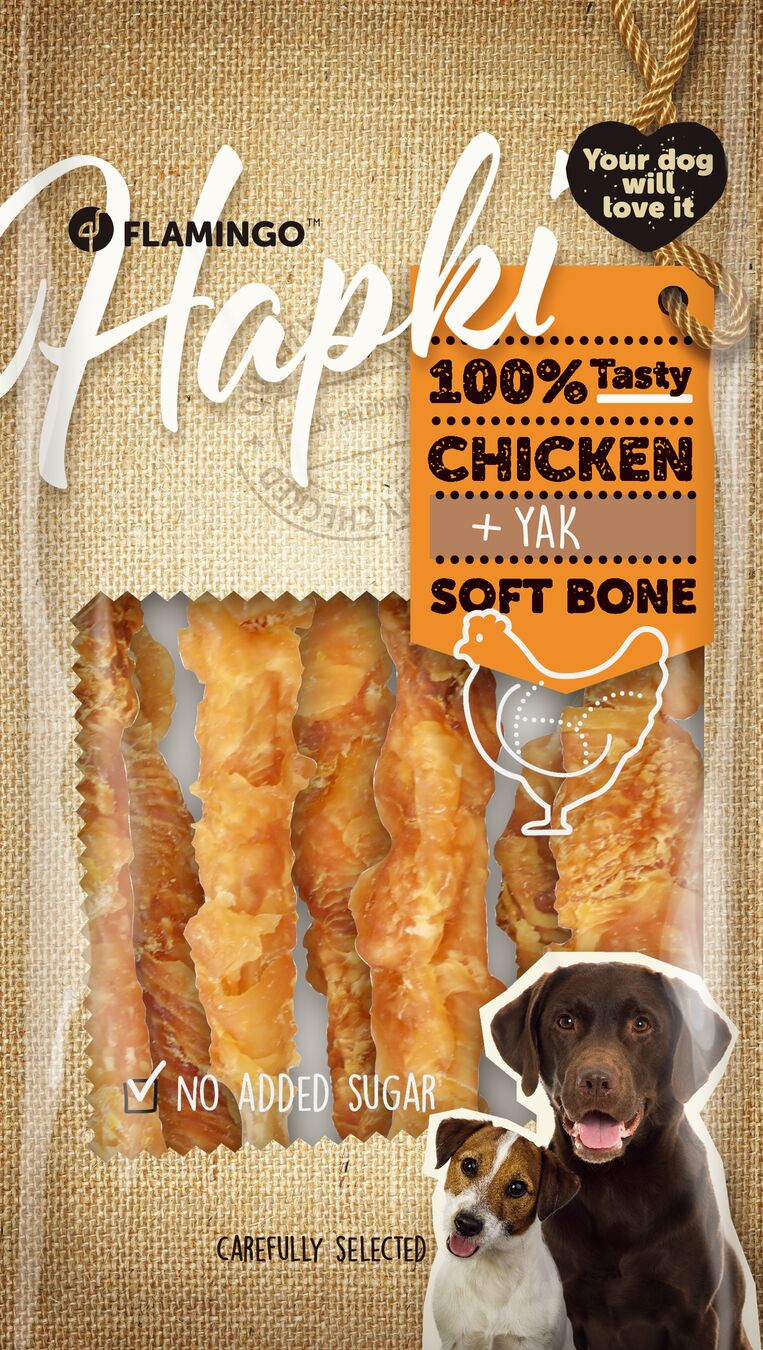 Snacks Hapki Bone with chicken | 524711 | Flamingo Pet Products