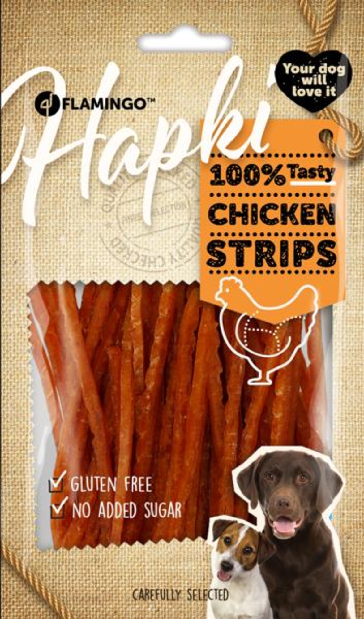 Snacks Hapki Strips with chicken | 524826 | Flamingo Pet Products