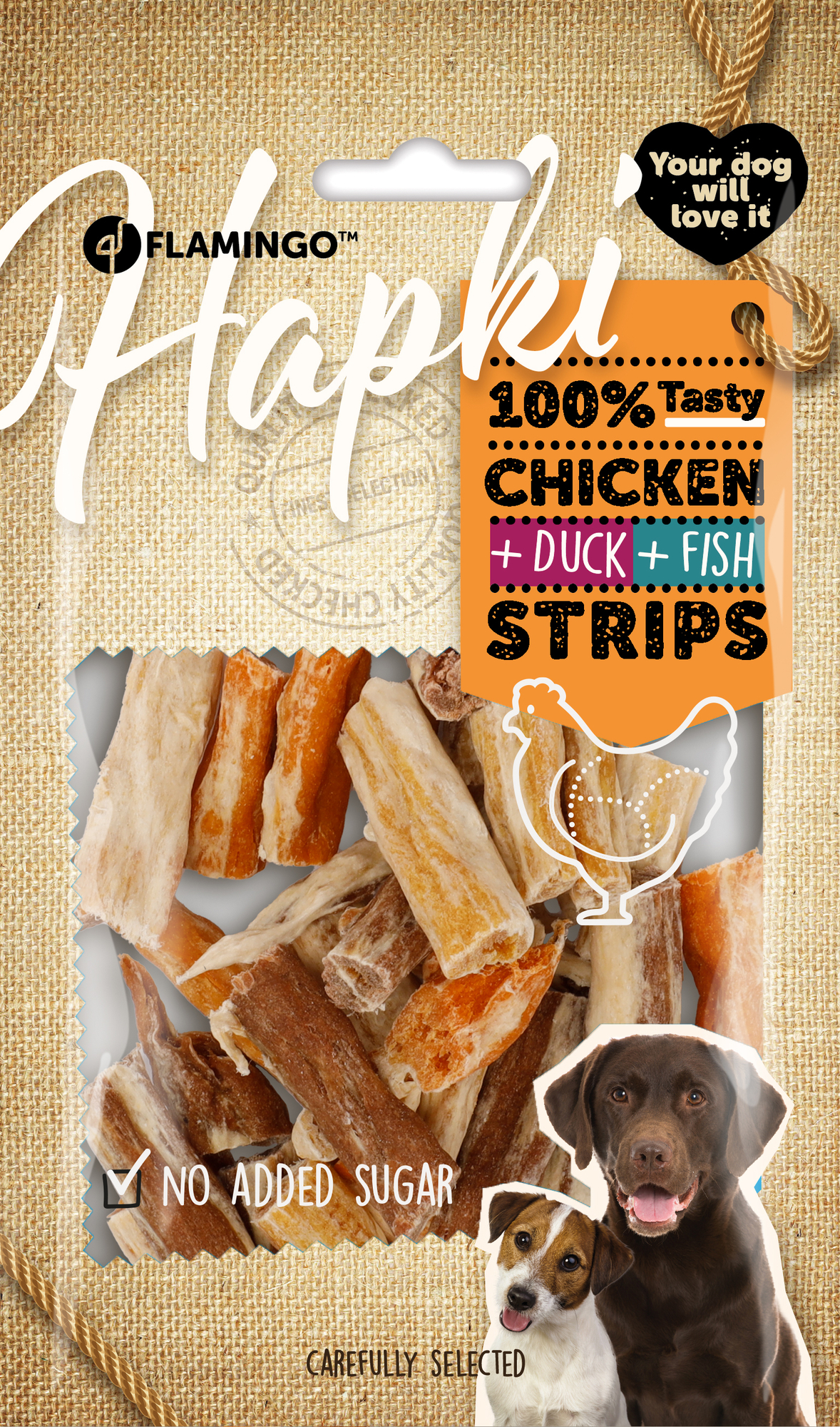 Snacks Hapki Strips with chicken & duck & fish | 524832 | Flamingo Pet ...