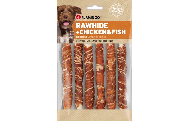 Snack R'Hide Staaf met kip & met kabeljauw 15cm 30g / 6 st 180g | 524941 | Flamingo Pet Products
