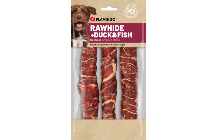 Snacks R'Hide Stick with duck & with cod 17cm 51g / 3 pcs 155g | 524950 | Flamingo Pet Products