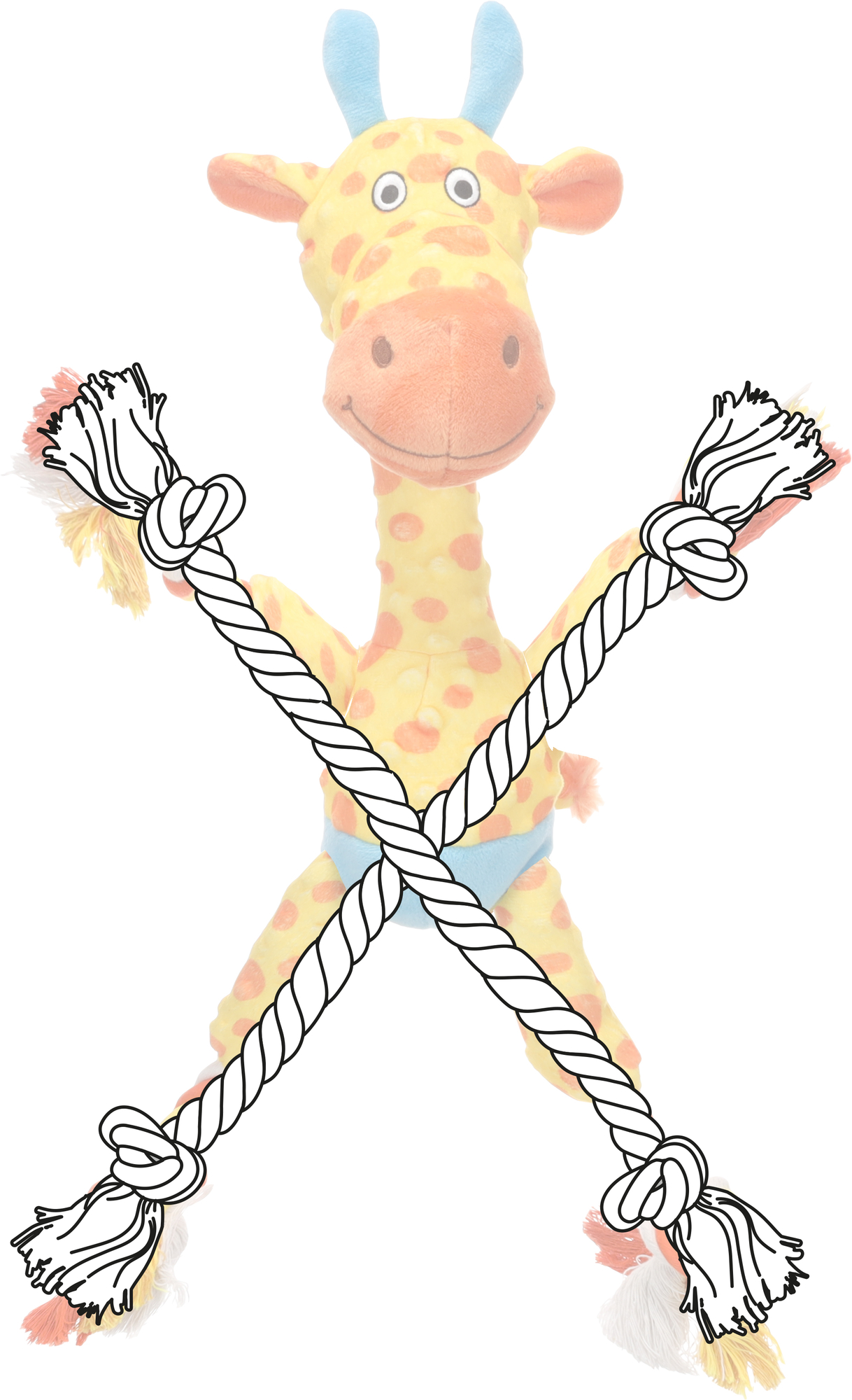 Toy Torris Giraffe with rope Yellow | 524987 | Flamingo Pet Products