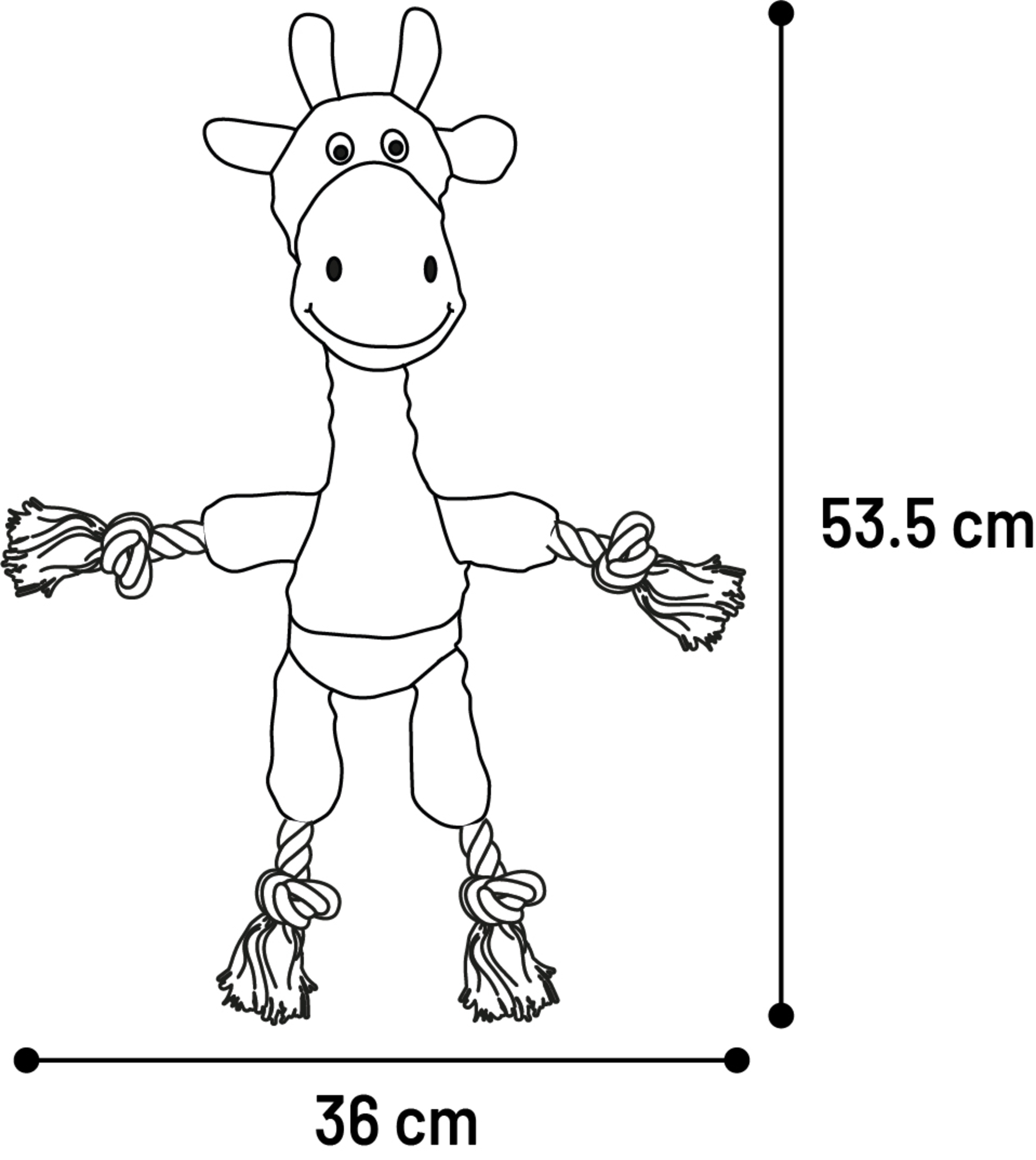 Toy Torris Giraffe with rope Yellow | 524987 | Flamingo Pet Products