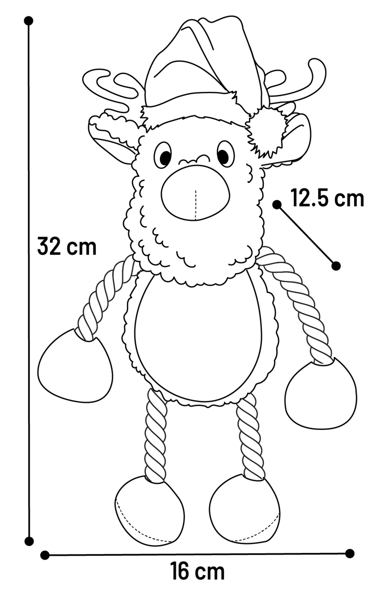 Christmas Toy Long legs Krola Reindeer & Cord Brown | 525652 | Flamingo ...