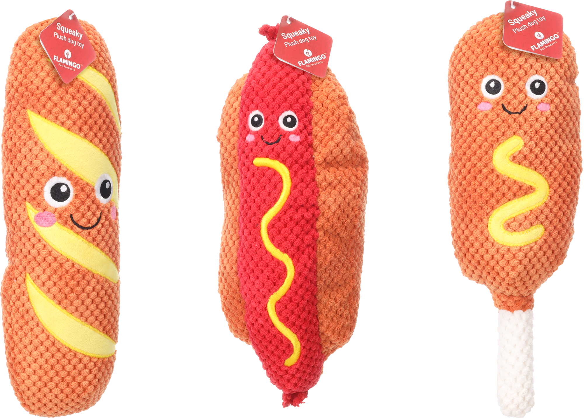 Toy Fofa Baguette & Hot dog & Drumstick Orange | 525782 | Flamingo Pet ...