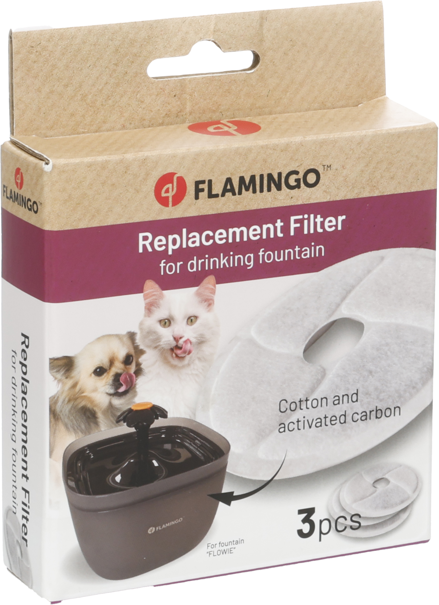 Filter automatic water dispenser Flowie Round White | 526135 | Flamingo ...