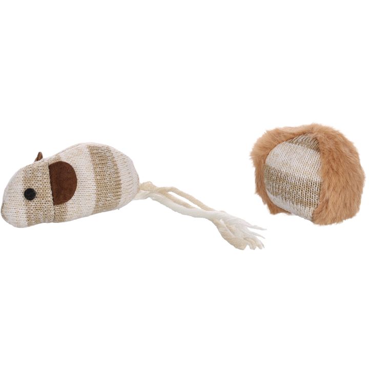 Toy Faci Mouse with ball Brown | 561455 | Flamingo Pet Products