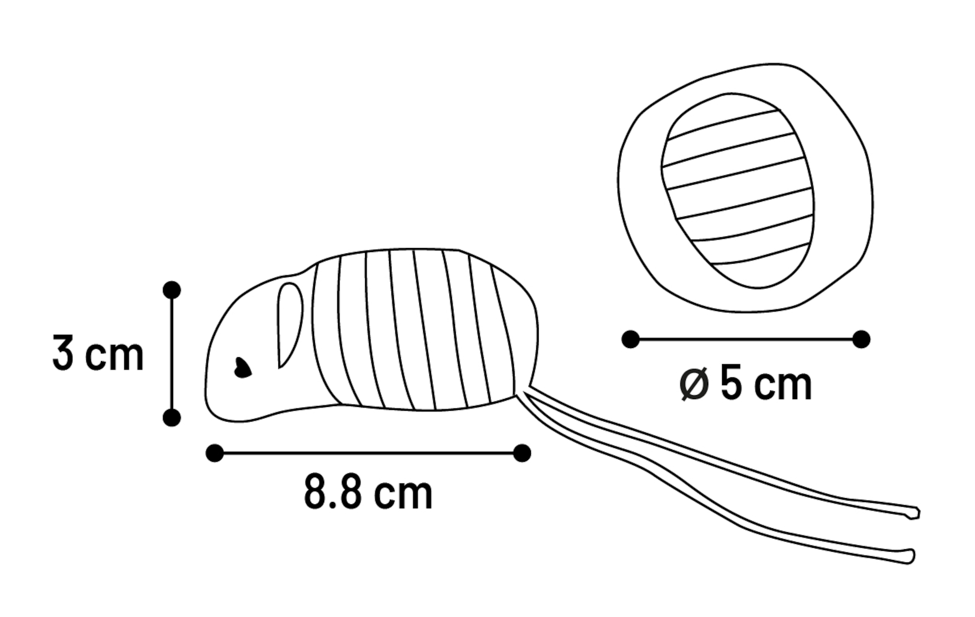 Toy Faci Mouse with ball Brown | 561455 | Flamingo Pet Products