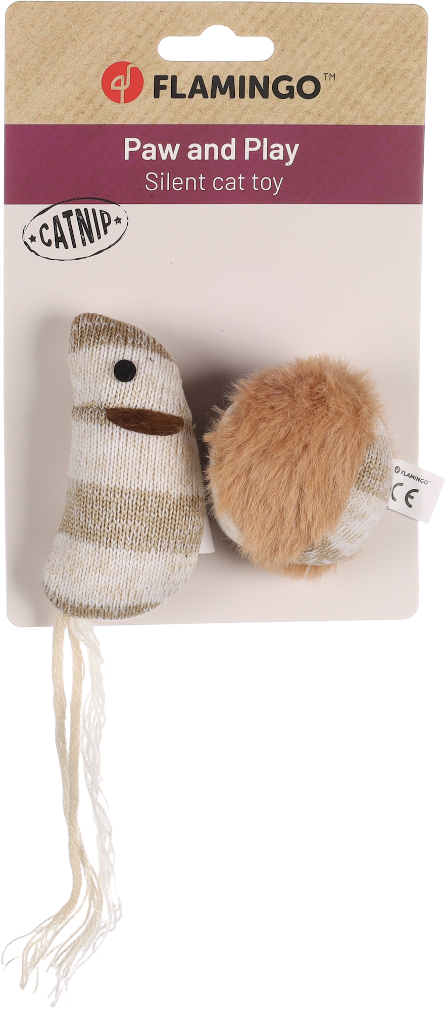 Toy Faci Ball & Mouse Brown | 561455 | Flamingo Pet Products