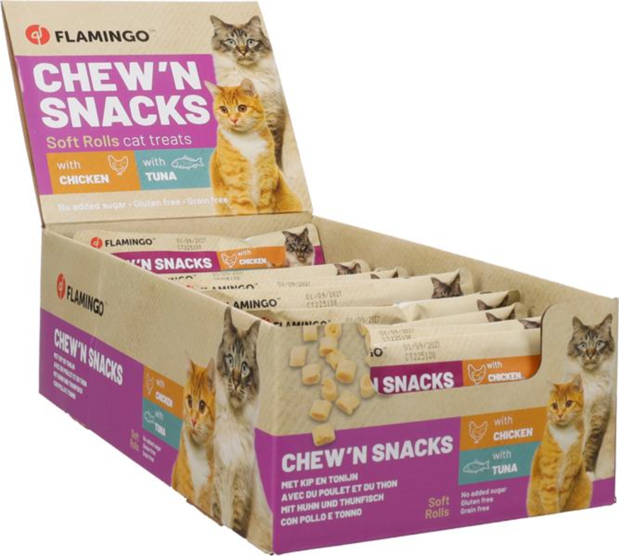 Chew'n Snack Rounds with chicken & with tuna | 561801 | Flamingo Pet ...