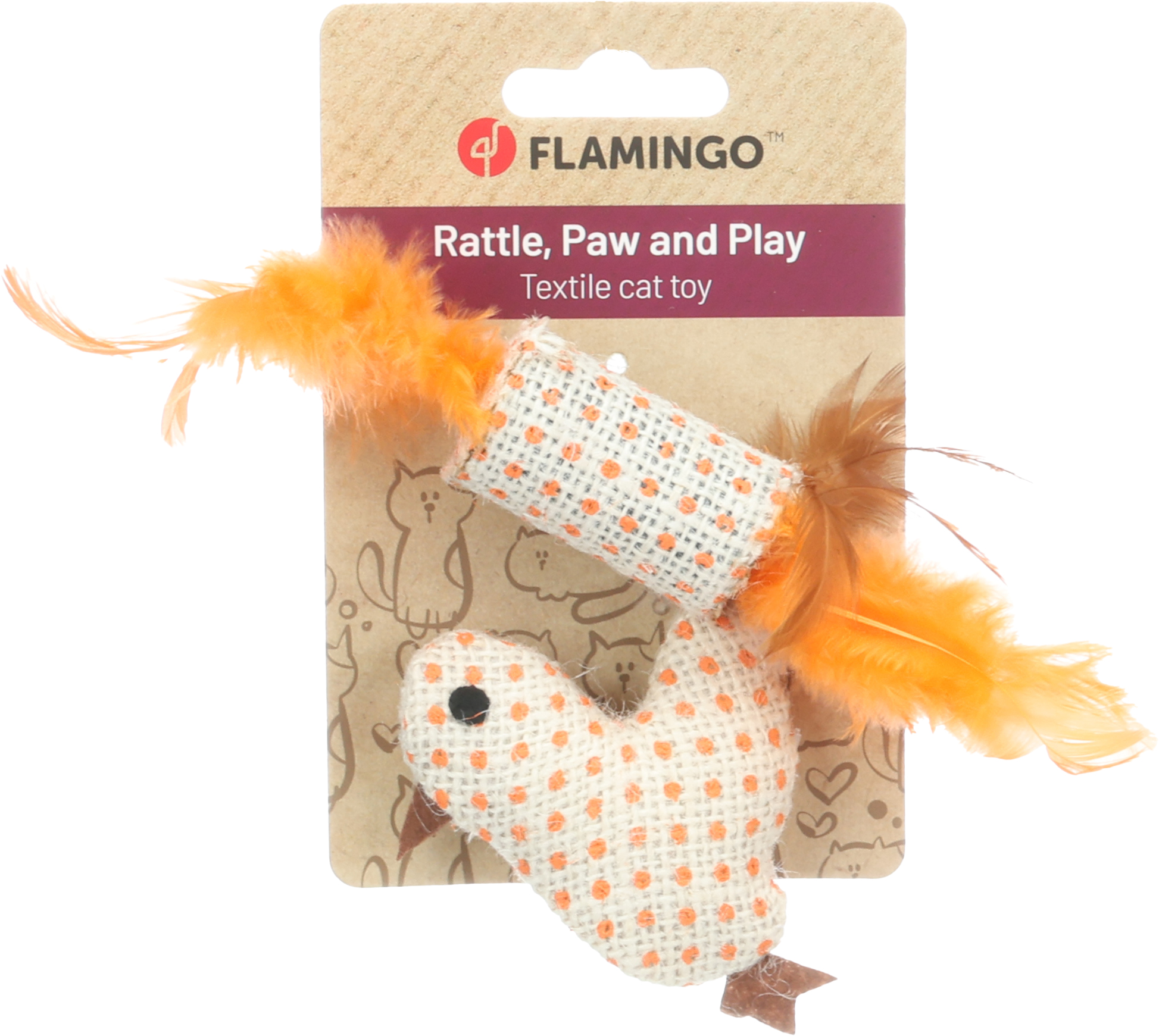 Toy Texo Roll & Bird Orange | 561930 | Flamingo Pet Products