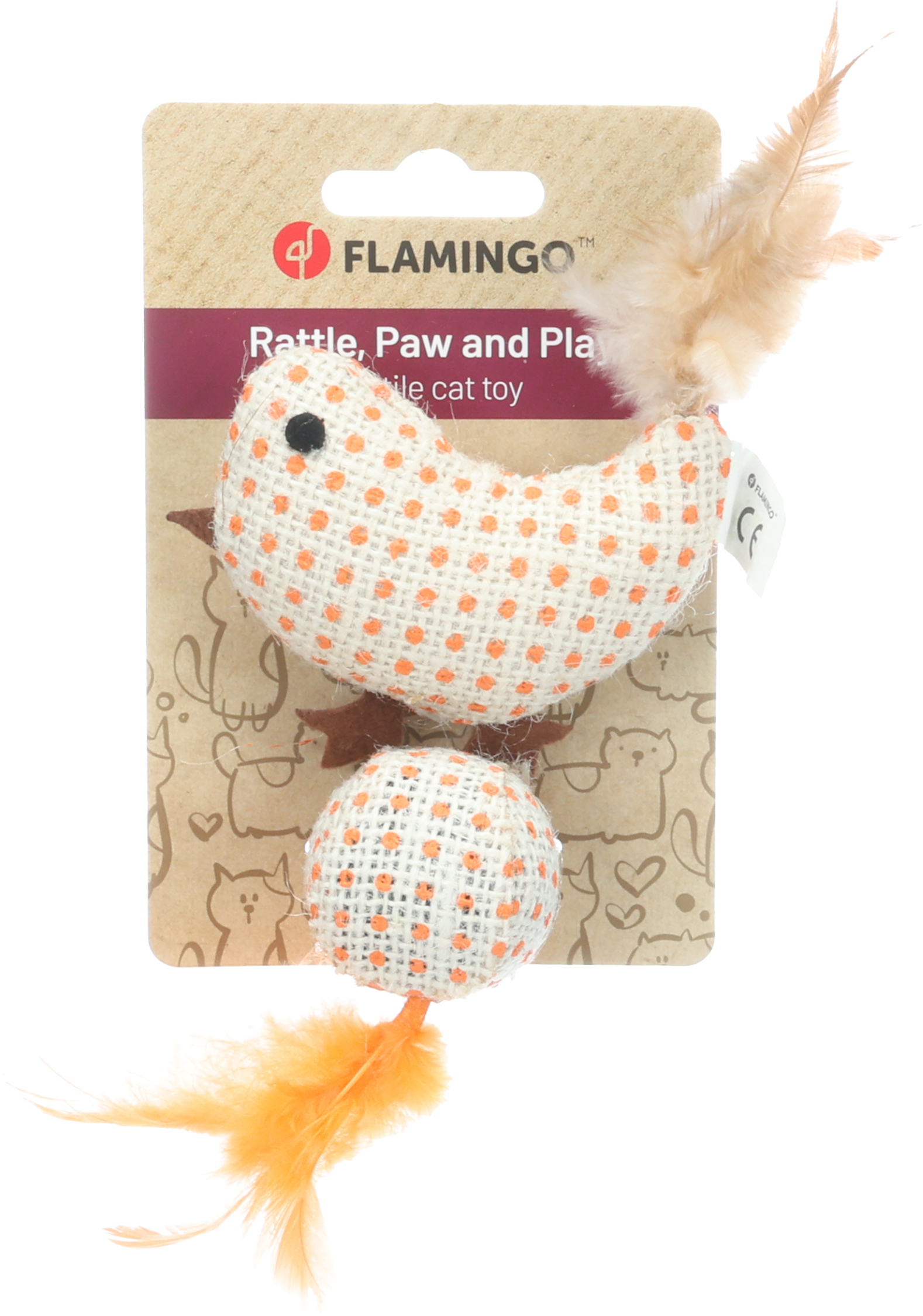 Toy Texo Ball & Bird Orange | 561933 | Flamingo Pet Products